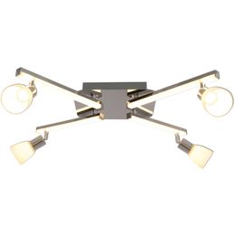Näve NÄVE LED Deckenleuchte "Ibiza", grau (chromfarben), 8, H: 22cm, 1 Stk., Leuchten, 4x4.3W+4x 4W = 33.2W 3000K; 4x 344lm+4 320lm = 2656lm 20,000h Energy, Deckenstrahler