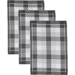 Geschirrtuch Ross "SUPERIOR", schwarz (anthrazit, weiß, grau), B:50cm L:70cm, 100% Baumwolle, Geschirrtücher, aus 100% Baumwolle, 50x70 cm