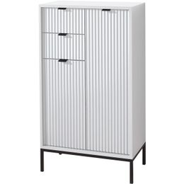 Midischrank BASIC BY BALCULINA "Lucera Midischrank, Badezimmerschrank BxHxT 60x106x32", weiß (weiß matt), B:60cm T:32cm, Holzwerkstoff, Schränke, Breite 60 cm, Tür L/R montierbar