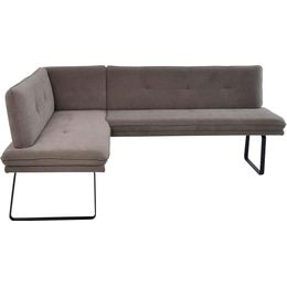 K+w Komfort & Wohnen Eckbank K+W KOMFORT & WOHNEN, braun (hellbraun), B:157cm H:87cm T:207cm, Sitzbänke, Polstereckbank in Spitzkissenoptik, Sitz und Rücken gesteppt
