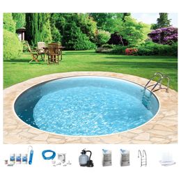 Rundpool MY POOL BWT "mit sandfarbener Folie für den Karibik Look", beige (weiß, sand), H:150cm Ø:600cm, Schwimmbecken, Höhe: 150 cm, in versch. Größen verfügbar