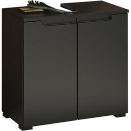 Waschbeckenunterschrank BASIC BY BALCULINA "Spice, Badezimmerschrank BxTxH 60x57x32 cm", schwarz (schwarz matt), B:60cm H:57cm T:32cm, Holzwerkstoff, Schränke, Breite 60 cm, Griffmulden