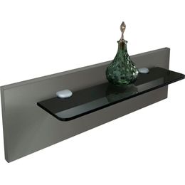 Aufsatzpaneel Wiemann "Monaco", grau (kieselgrau, dekor, rauchglas), B:40cm H:20cm T:12cm, Glas, Holzwerkstoff, M&ouml;belaufs&auml;tze, wahlweise mit Beleuchtung