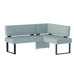Eckbank Home Affaire "Oliver mit Metallgestell, Küchenbank", blau (hellblau (castello 8624), schwarz), B:200cm H:89cm T:160cm, Holzwerkstoff, Massivholz, Polyester, Sitzbänke, verschiedene Bezüge Cord Esszimmerbank OTTOs Choice