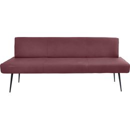 K+w Komfort & Wohnen Polsterbank K+W KOMFORT & WOHNEN "Giacomo I", rot (carbernet, schwarz), B:200cm H:87cm T:62cm, Sitzbänke, Metallfüsse in schwarz, wahlweise in der Breite 200cm oder 177cm