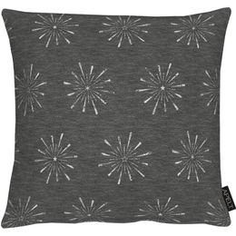 Kissenh&uuml;lle Apelt "6302" Gr. 1, silber (anthrazit, silberfarben), B:40cm L:40cm, Polyester, Obermaterial: 65% Polyester, 30% Viskose, 5% Polyacryl, Kissenbez&uuml;ge, Kissenh&uuml;lle