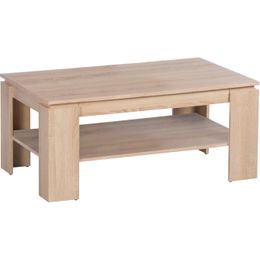Couchtisch Stolkom "Harrison mit Schublade, Tisch im Old Style Dekor, BxHxT 100x44x60 cm", braun (sonoma, sonoma, sonoma), H:44cm, Tische, Couchtisch Holz-Couchtische Eckige Couchtische, 1 Schubkasten, 1 Ablageboden, Old Style Dekor