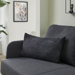Dekokissen ANDIAMO "Cord Kissen Emy, Kissenhülle mit Füllung", schwarz (schwarz, cord unifarben), B:50 H:12 L:30, Polyester, Dekokissen_Sitzkissen_Kissenhüllen, Sofakissen, eckig, 40x40 oder 30x50 cm, auch als 4er Set erhältlich