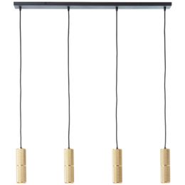 Brilliant Pendelleuchte "Marty", schwarz (sand schwarz, matt goldfarben), 4, 1 Stk., Leuchten, LED-Pendellampe, B: 92 cm, 4x 350 lm, 3000 K