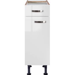 Unterschrank KOCHSTATION "KS-Cara", weiß (weiß glanz, weiß), B:30cm H:87cm T:58,4cm, Schränke, Breite 30 cm, mit Vollauszug und Soft-Close-Funktion