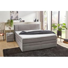 Jockenhöfer Boxspringbett JOCKENHÖFER GRUPPE ""Amira", OTTOs Choice Topseller, mit Bettkasten und Topper", grau (grau 313, 09), B:194cm L:217cm, Bezug: 100% Polyester;Topper und Matratzenspiegel: 100% Polyester, Komplettbetten, Boxspringbett, erhältlich in den Breiten 120,140 & 180cm