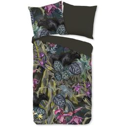 Wendebettwäsche "Samurai", bunt (multi), B/L: 135cm x 200cm, 1 Stk., 1 Stk., Microfaser, B/L: 80cm x 80cm, 2 Stk., Microfaser, Obermaterial: 100% Polyester, PURE LUXURY COLLECTION, Bettwäsche, Mikrofaser, 135x200, 2 Teilig, Pflegeleicht, Wende, Leopard, tropisch