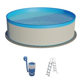 Rundpool summer fun, weiß, H:90cm Ø:350cm, Schwimmbecken, 3-tlg., ØxH: 350x90 cm