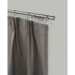 Gardinenstange Garesa "KAPPE", silber (edelstahlfarben), L:320cm &Oslash;:16mm, Aluminium, Metall, Gardinenstangen, Vorhanggarnitur, verl&auml;ngerbar, Kappe, edelstahl optik, mit Ringe
