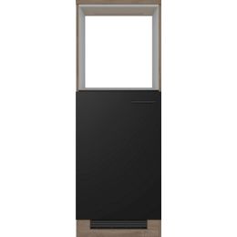Backofen/Kühlumbauschrank Flex-Well "Capri", schwarz (schwarz, endgrain oak), B:60cm H:168,5cm T:60cm, Holzwerkstoff, Schränke, Backofenumbauschrank Kühlschrankumbauschrank, (B x H x T) 60 x 169 x 60 cm, mit hoher Nische für Einbaubackofen