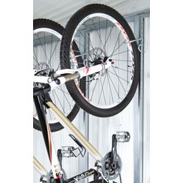 Fahrradhalter BioHort "bikeMax", silber, B:15 H:185 L:10, Stahlblech, Fahrradhalterungen, für Gartenhäuser AvantGarde, HighLine und Panorama