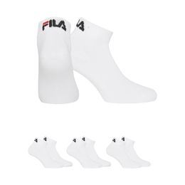 Kurzsocken Fila "UNISEX INVISIBLE PLAIN SOCKS", Damen, Gr. 35-38, weiß, Baumwolle, Elasthan, Polyester, unifarben, elastisch, Socken, mit Logostickerei