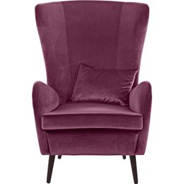 Sessel Home Affaire "Sallito, TV-Sessel, Ohrensessel mit", lila (aubergine), B:76cm H:109cm T:85cm, Struktur Hahnentritt (67% Polypropylen, 33% Polyester);Samtoptik (100% Polyester);Fellimitat (100% Polyester);Samtcord (92% Polyester, 8% Polyamid);Struktur (100% Polyester);Struktur fein (100% Polyester), Sessel, Sessel mit Hocker Ohrensessel mit Hocker, Hocker, in vielen Bezugsqualit&auml;ten, auch in 