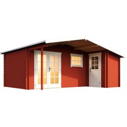 Gartenhaus Lasita Maja "LITTLE ROCK", rot (schwedenrot), Fußboden im Gartenhaus, Massivholzdach, Holzwerkstoff, Gartenhäuser