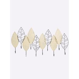 Garderobenleiste HEINE HOME, beige (beige, schwarz), B:102,5 H:53 T:6,5, Metall, Garderobenhalter