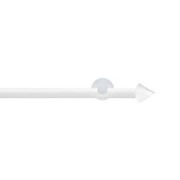 Gardinenstange Garesa "WHITE", weiß, Ø:20mm, Eisen, Gardinenstangen, Vorhanggarnitur, Innenlauf, verlängerbar, Wandmontage, Endknopf Spitze