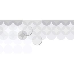 Fototapete ARCHITECTS PAPER "Atelier 47 Circle Pattern 3", grau (hellgrau, dunkelgrau, weiß), B:6m L:2,7m, Vlies, Tapeten, Vlies, Wand, Schräge, Decke