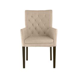Armlehnstuhl Home Affaire "Colorado", beige (beige, wenge), B:60cm H:94,5cm T:60cm, Polyester, Stühle, Gestell aus Massivholz