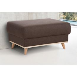 Hocker Home Affaire "Edina", braun, B:90cm H:46cm T:65cm, Webstoff (100% Polyester);Baumwollmix (50% Baumwolle, 50% Polyester);Baumwollmix (50% Baumwolle, 50% Polyester), Hocker, Polsterhocker, auch in Baumwollmix-Bezug, im skandinavischem Stol