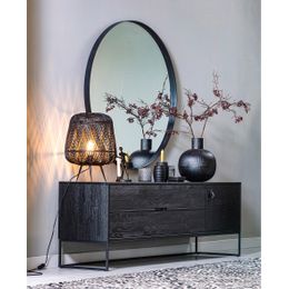 Lowboard Woood "Silas TV-Board", schwarz, B:180cm T:44cm, Holzwerkstoff, Sideboards, Kommode, 2 Schubladen und 1 Tür, viel Stauraum, Breite 120 oder 180 cm