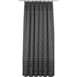 Vorhang WIRTH "Romo" Gr. 1, grau, B:135cm H:145cm, Jacquard, Baumwolle, Polyester, Gardinen