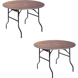 Klapptisch Essentials "Bankettisch/Klapptisch", schwarz (schwarz, holz), B:183cm H:76cm T:183cm, 13-lagige Sperrholzplatte 18mm mit Aluminium Kante + Stahl Gestell, Tische, Holz rund