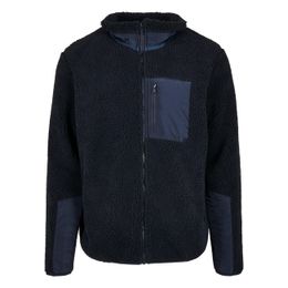 Winterjacke Urban Classics "Urban Classics Herren Sherpa Jacket", Herren, Gr. M, blau (midnightnavy), 100% Polyester, mehrfarbig, klassisch, normal, amerikanischer Ausschnitt, Jacken