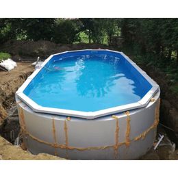 Poolwandisolierung KWAD "Pool Protector T60", weiß, Polystyrol, Bauplatten, für Ovalformbecken der Größe 920x460x132 cm