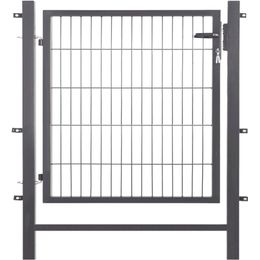 Zauneinzeltür GARDEN 'N' MORE "Einzeltor Easy", grau (anthrazit), B:100cm H:100cm, Stahl, Tore, 103 cm hoch, anthrazit