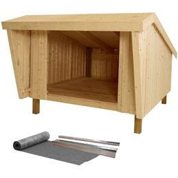 Gartenhaus Plus "Shelter", beige (natur), Holzwerkstoff, Gartenhäuser, inkl. Dachpappe/Aluleisten