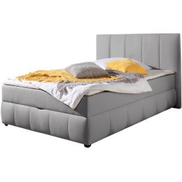 Boxbett Inosign "Hartley inkl. Bettkasten und Topper, auch in Überlänge erhältlich", grau, B:152cm L:230cm, Komplettbetten, Inkl. Bettkasten & Topper, wählbar in H2, H3 o. H4