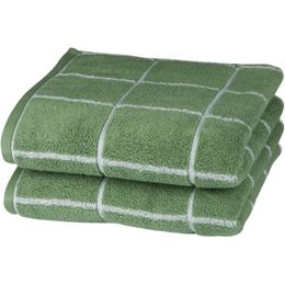Handtücher Ross "Cashmere Überkaro", grün (piniengrün), B:50cm, Frottier, Baumwolle, Handtücher, 100% Baumwolle, kariert, in modischen Karo Farben