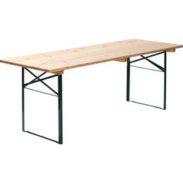 Klapptisch Essentials "Biertisch", grün (grün, holz), B:220 H:78 T:50, Basis aus Birkenholz und Stahl - Brauereiqualität, Tische, Brauereiqualität
