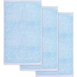 Möve Gästehandtücher MÖVE "Superwuschel", blau (aquamarine), B:30cm L:50cm, Walkfrottee, Baumwolle, Handtücher, Gästehandtücher Set mit Bordüre, 100% Premium Cotton Baumwolle, weich