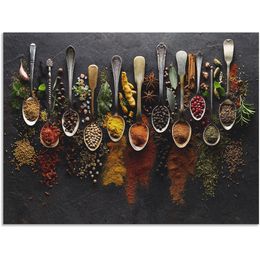 Wandbild Artland "Kräuter Gewürze Schiefer", bunt (farbe bild(er): bunt), B:120cm H:90cm, Bilder, als Alubild, Outdoorbild, Leinwandbild, Poster, Wandaufkleber