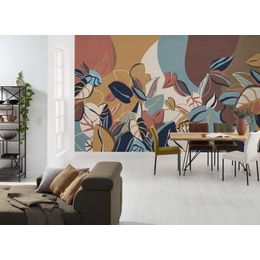 Fototapete Komar "Digitaldruck Vlies - Audrey - Größe 400 x 250 cm", blau (braun,blau), Rollen:, Vlies, Tapeten, Wohnzimmer, Schlafzimmer