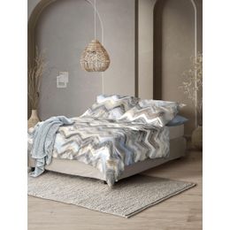 Bettw&auml;sche Irisette "Wave 8594", beige (natur), B/L: 135cm x 200cm, 1 Stk., 1 Stk., Mako-Satin, B/L: 80cm x 80cm, 2 Stk., Mako-Satin, Obermaterial: 100% Baumwolle, Bettw&auml;sche, Bettw&auml;sche, anschmiegsam und atmungsaktiv, Ganzjahresqualit&auml;t