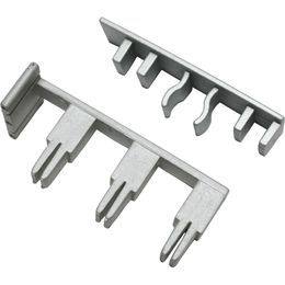 Gardinenstangen-Endstück Gardinia "mit Ausklinkung 3-läufig" Gr. 1, silber (silberfarben), 1, Gardinenstangenendstücke, Serie Flächenvorhang-Technik Atlanta 3-läufig