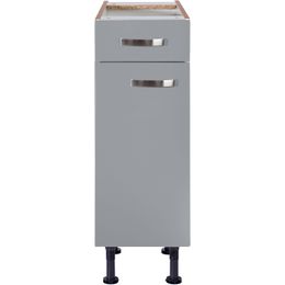 Unterschrank KOCHSTATION "KS-Cara", grau (basaltgrau, basaltgrau), B:30cm H:87cm T:58,4cm, Schränke, Breite 30 cm, mit Vollauszug und Soft-Close-Funktion
