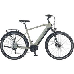 E-Bike Prophete "Entdecker 4.0" Gr. 54, grau (moosgrau matt, schwarz), Elektrofahrräder, 54cm, 28 Zoll (71,12cm), Pedelec, Elektrofahrrad für Herren, Topseller