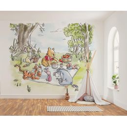 Kindertapete Komar "Disney Winnie the Pooh Nice for Picnics", bunt, B:300m H:250m, Vlies, Tapeten