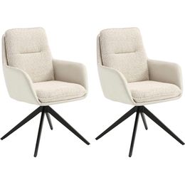 Esszimmerstuhl Home Affaire "Barcelona", beige (natur, schwarz), H:92cm T:59cm, Metall, Stühle, verschiedene Gestelle in Holz oder Metall