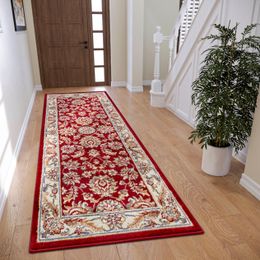 Teppich Hanse Home "Reni", rot (rot,creme), B:80, Polypropylen (PP), Teppiche, Läufer, Orientalisch, Kurzflor, Wohnzimmer, Schlafzimmer, Esszimmer