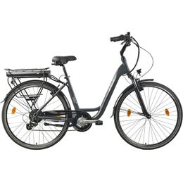 E-Bike Llobe "City E-Bike 28" County anthrazit" Gr. 47, grau (anthrazit, schwarz), Elektrofahrräder, 47cm, 28 Zoll (71,12cm)