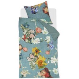 Bettwäsche "Partout des Fleurs", grün, B/L: 155cm x 220cm, 1 Stk., 1 Stk., Mako-Satin, B/L: 80cm x 80cm, 2 Stk., Mako-Satin, Obermaterial: 100% Baumwolle, BEDDINGHOUSE X VAN GOGH MUSEUM, Bettwäsche